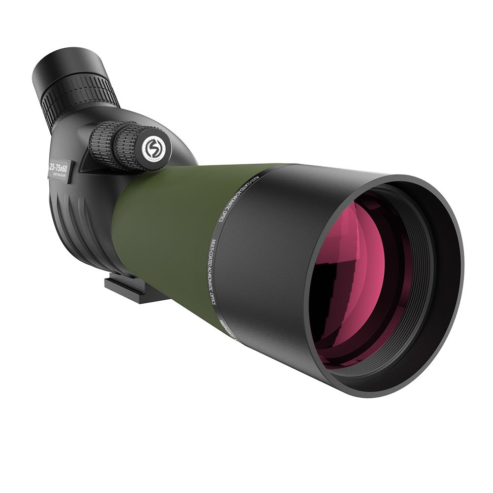 Green curved red film Spotting scope 25-75X60 bird watching BAK4 ...