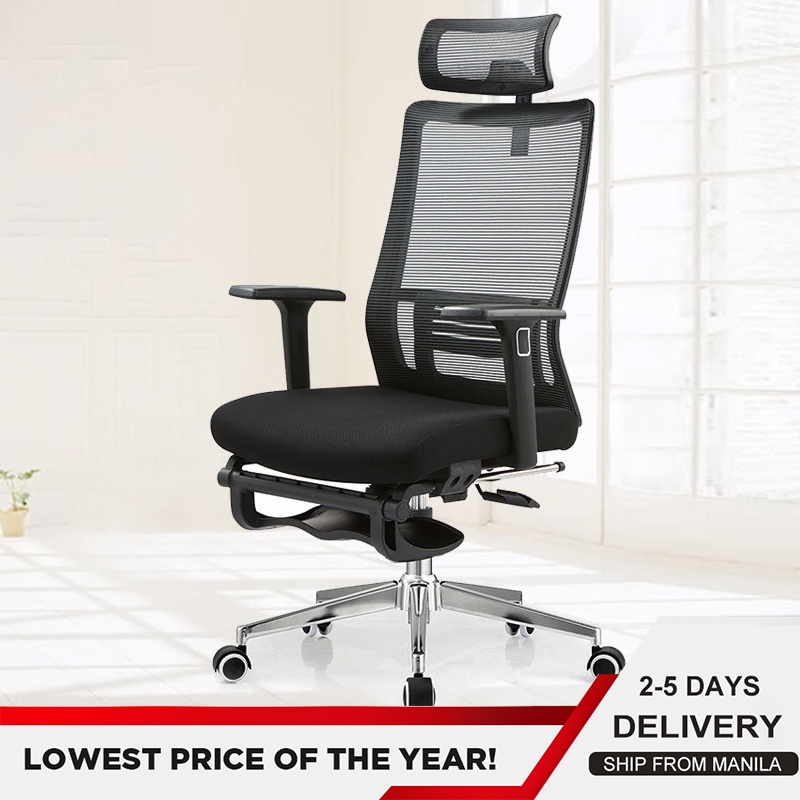 ﹉☢Saint Villa Ergonomic Chair Breathable Mesh Chair Swivel Chair Office ...