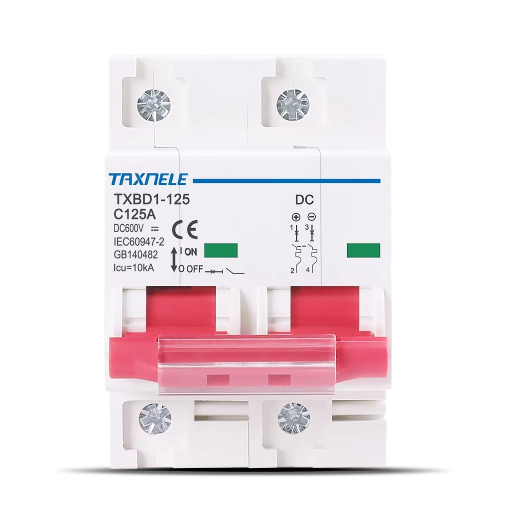 2P DC 600V Solar Mini Circuit Breaker Battery Switch 125A 100A DC MCB ...