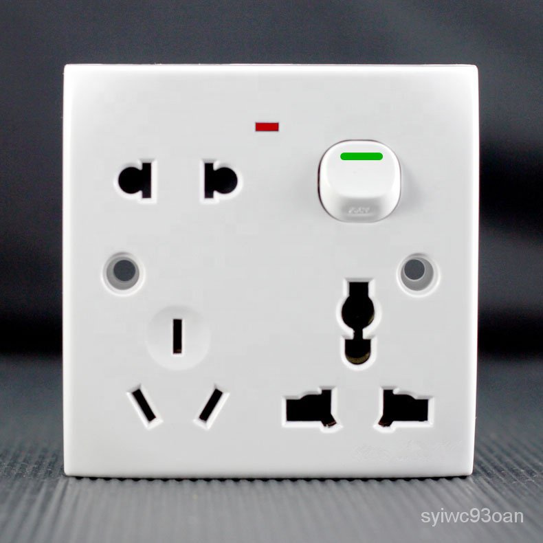 Multi-function 6 pin smart ABS wall socket eight holes socket ...