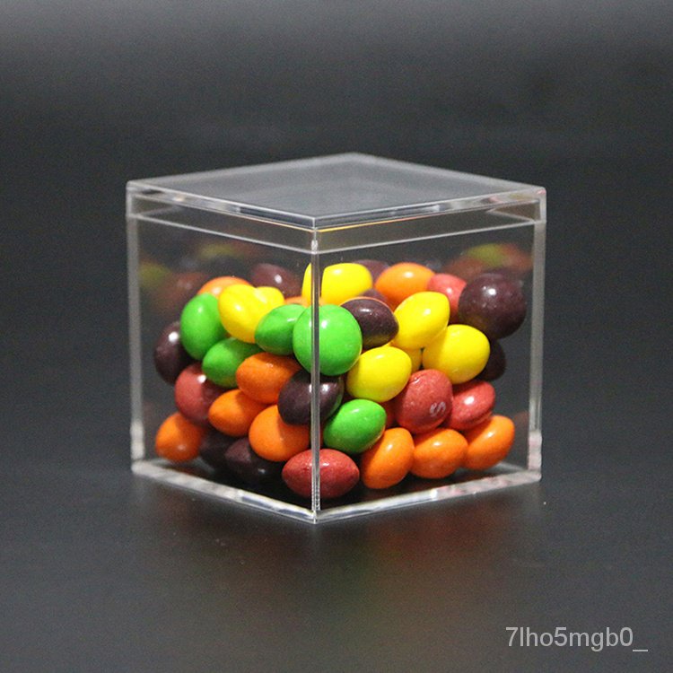 Square Clear Acrylic Plastic Box Wedding Candy Box Small Acrylic Box ...