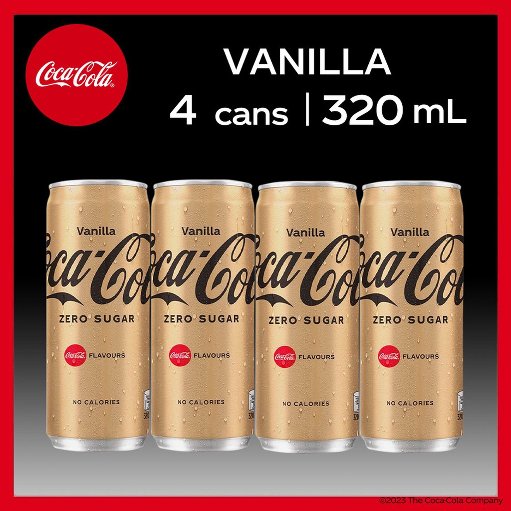 Coke Zero Sugar Vanilla 320ml - Pack of 4 | Shopee Philippines