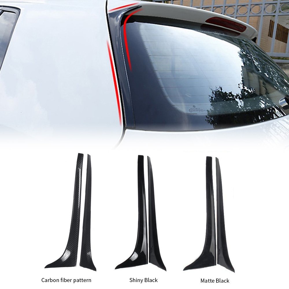 2x Gloss Black Carbon Fibe Rear Window Side Spoiler Wing For GOLF 7 MK7 ...