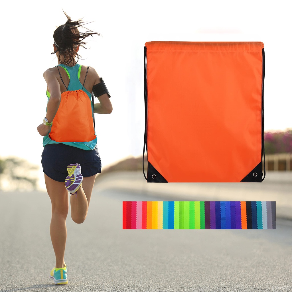 Logo Printing Draw String Shopping Nylon Recycled 210D Gift Backpack ...