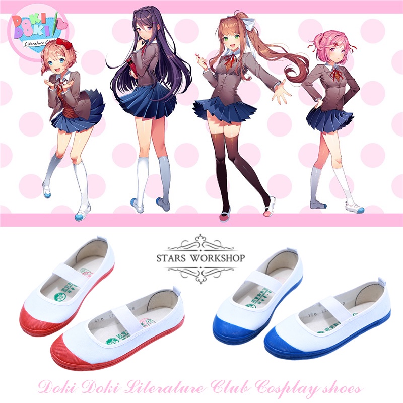 Doki Doki Literature Club Cosplay Shoes Anime School Shoes Girl Sport ...