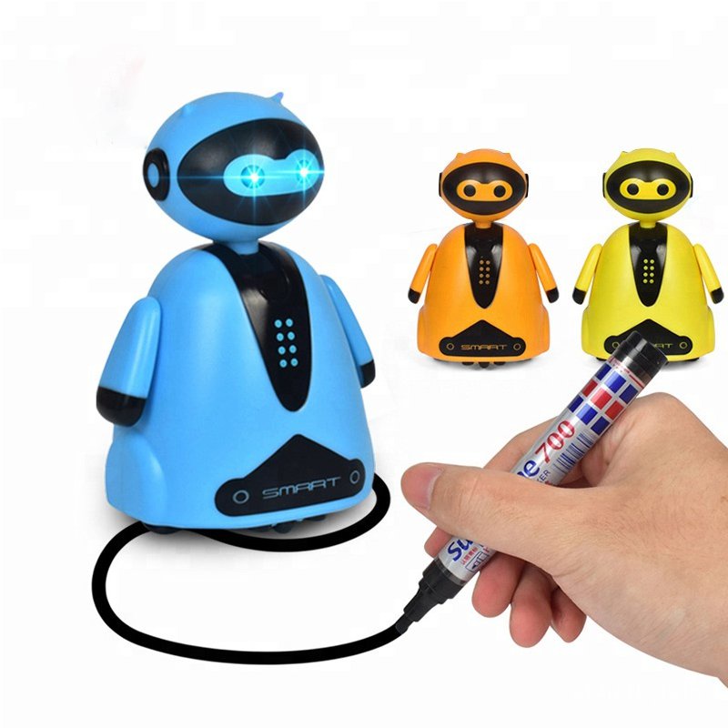 Hot sell robot education toy Induction follow pen robots draw lines ...