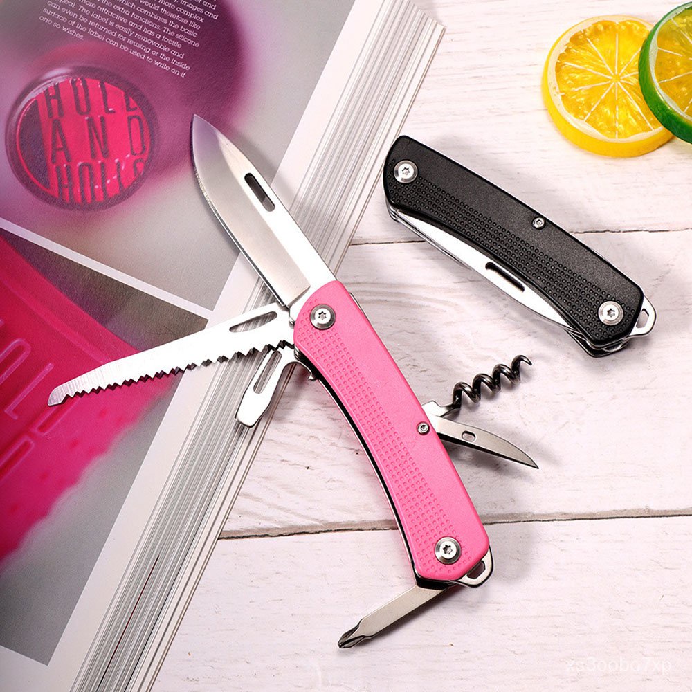 Pink Folding Knife Multipurpose Tools Self Defense Hunting Tactical ...