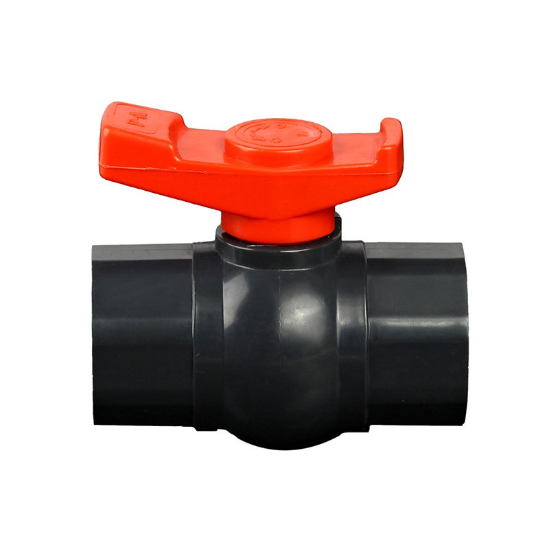 Pvc/Upvc plastic ball valve SCH40/SCH80 ANSI/DIN white and grey body ...