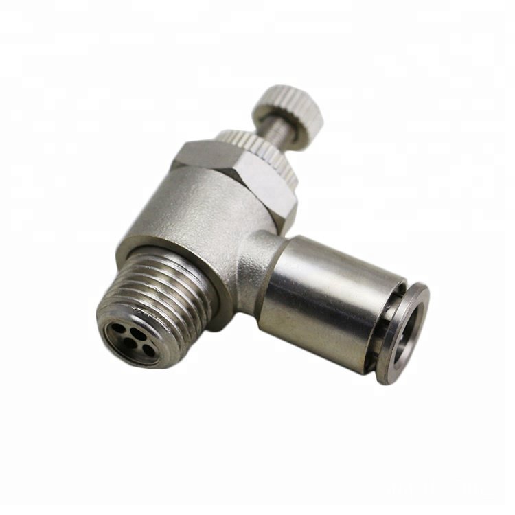 Push To Connect Air Flow Control Valve Elbow 8MM OD 1/4'' BSP Push Fit Fitting MSL Pneumatic ...