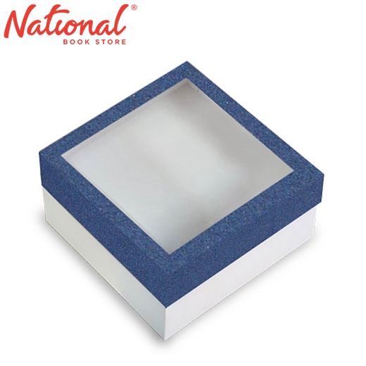 BossBox Plain Colored Gift Box 5S Electric Blue SW3 with window 10x10x4 ...