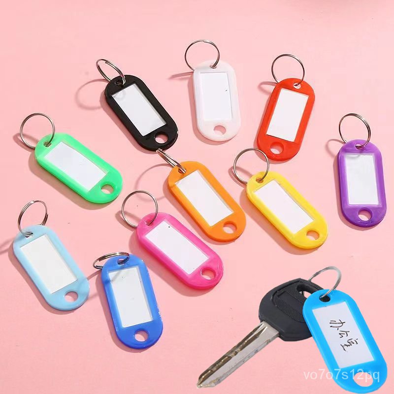 Colorful Plastic Keychain Key Tags label Numbered Name Baggage Tag ID ...
