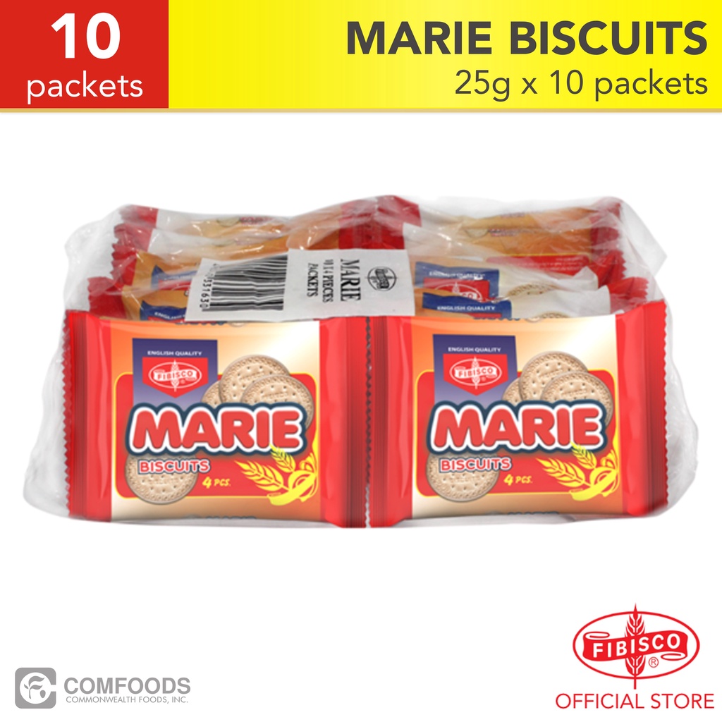 FIBISCO MARIE Biscuits 25g x 10 Packets | Shopee Philippines
