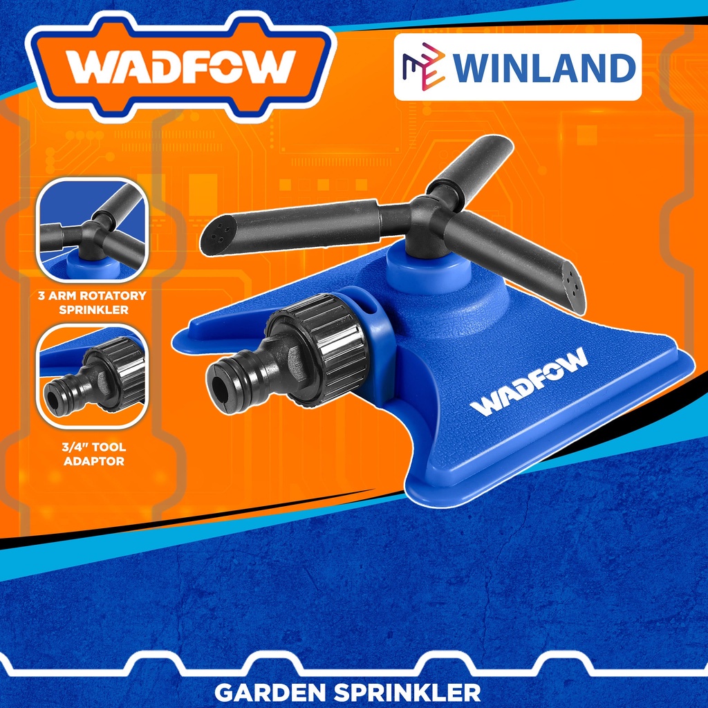 Wadfow by Winland Tools Original Plastic 3 Arm Rotary Garden Sprinkler ...