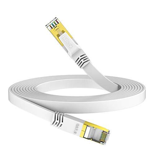 HiiPeak 10m White LAN Cable Flat CAT8 Category 8 Ultra High Speed ...