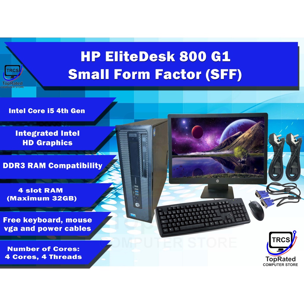Desktop Computer Set Core i5 4th Gen HP EliteDesk 800 G1 Small Form ...