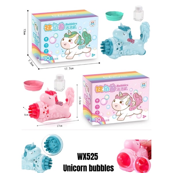 ﺴ Unicorn bubble machine children's handheld electric gift toy blow bubble gun | Shopee Philippines