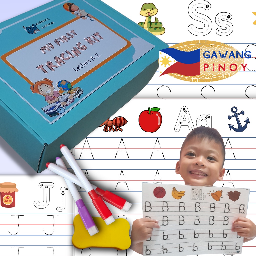 Letter Tracing Guide For kids | Laminated Tracing kit (Letters A-Z ...