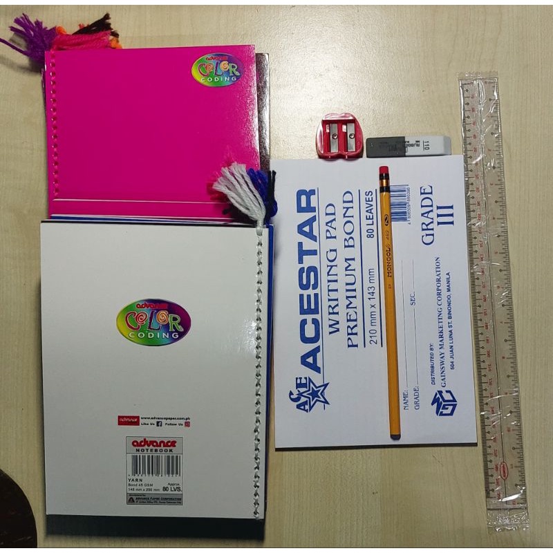 School supplies set (Grade 3 yarn notebook) | Shopee Philippines