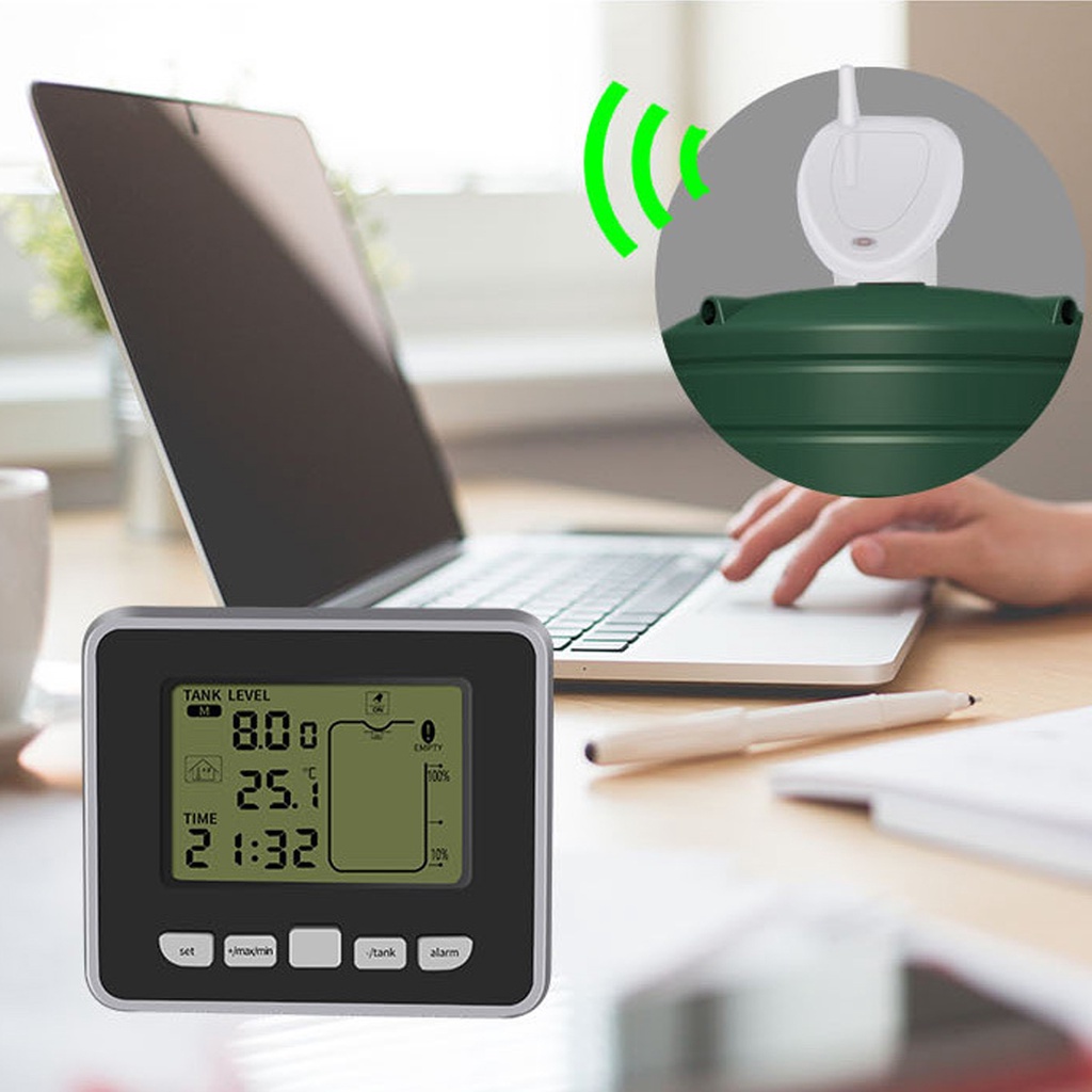 ♠3.5 Inches IP43 Waterproof Wireless Ultrasonic Water Tank Liquid Depth ...