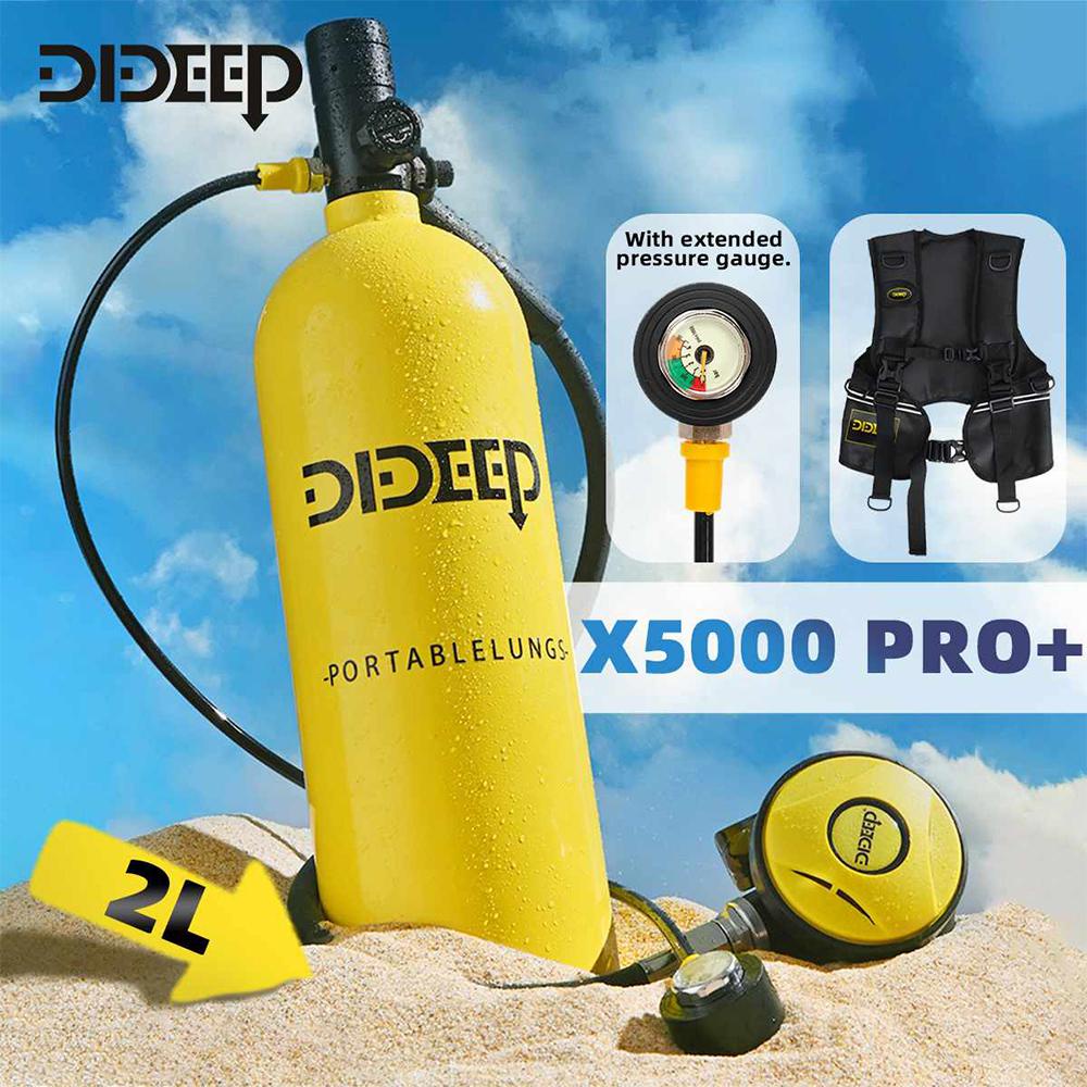 DIDEEP 2L Scuba Diving Tank Portable Oxygen Cylinder Underwater ...