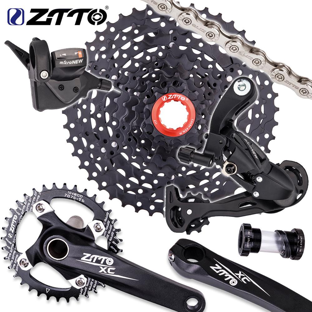 ZTTO MTB 9 Speed Bicycle Crank Cassette Shifter 9S Rear Derailleur ...
