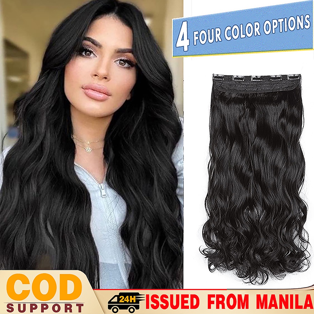 ℗Curly Wig Women Clip In Hair Extensions Fashion 50cm Hair 5 Clips for ...