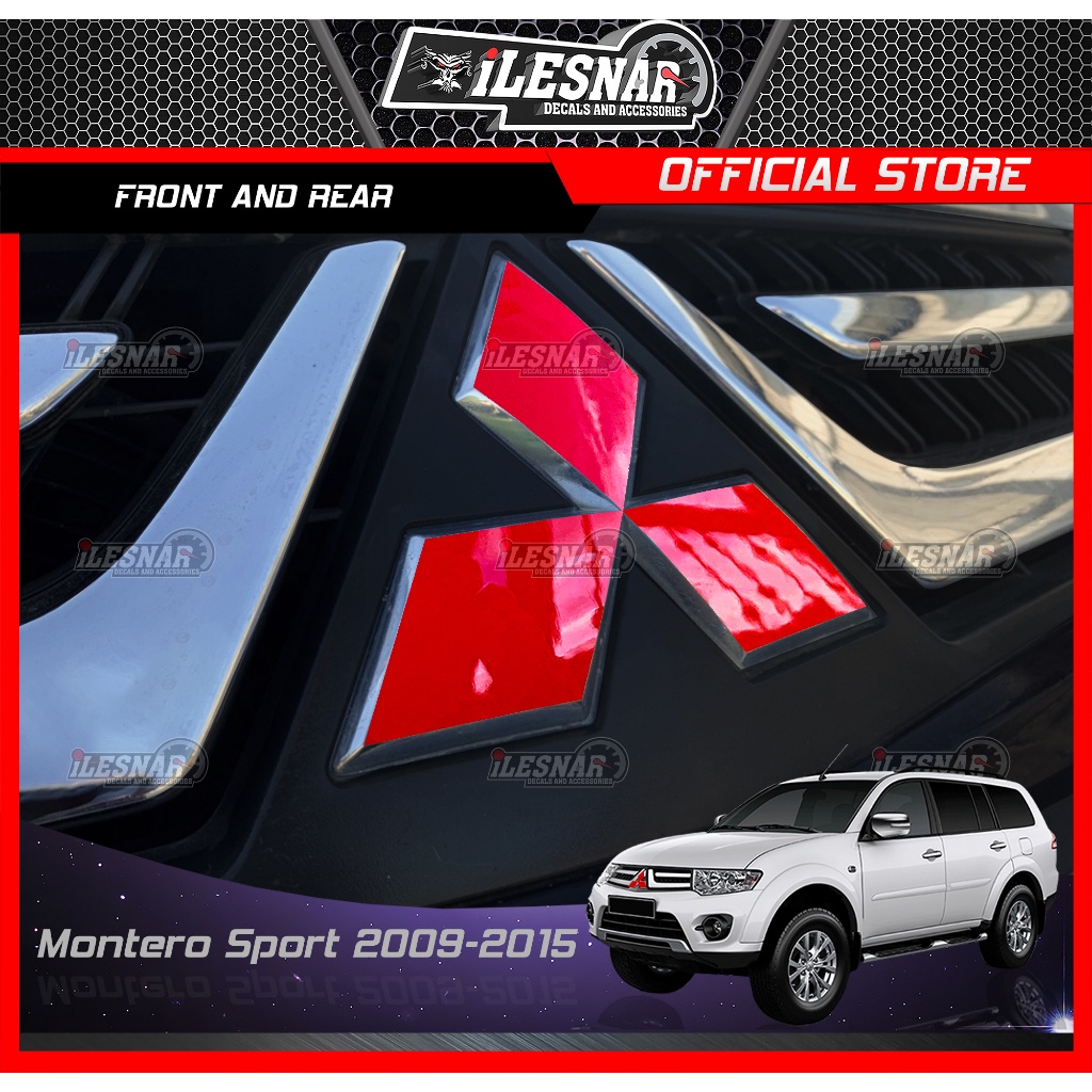 ™Mitsubishi Montero Sport 2009-2015 Front And Rear Logo Sticker ...