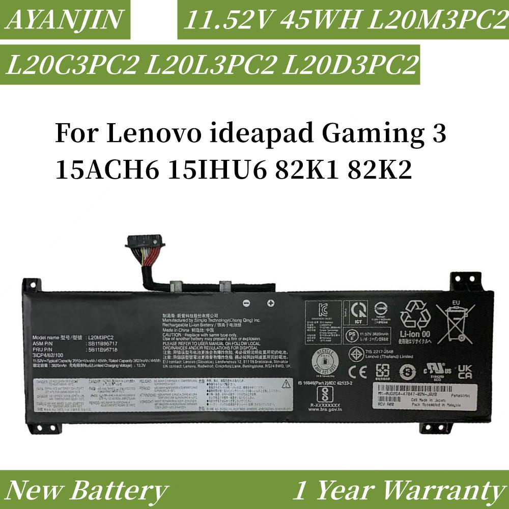 L20M3PC2 L20C3PC2 11.52V 45WH Laptop Battery For Lenovo ideapad Gaming ...