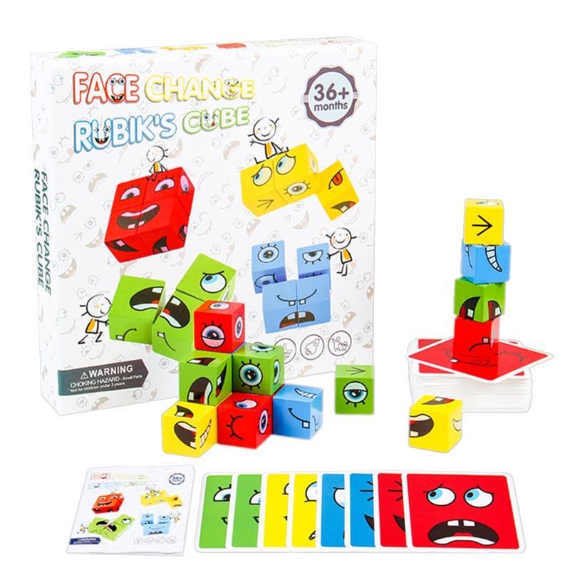 Wooden Expression Puzzles Building Block Thinking Logic Games Geometry ...