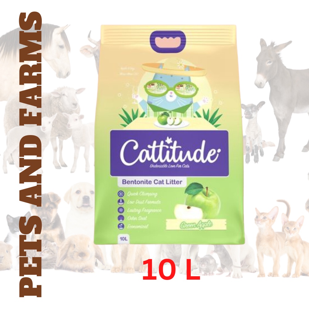 CATTITUDE PREMIUM CAT LITTER BENTONITE CAT LITTER APPLE 10 LITERS ...