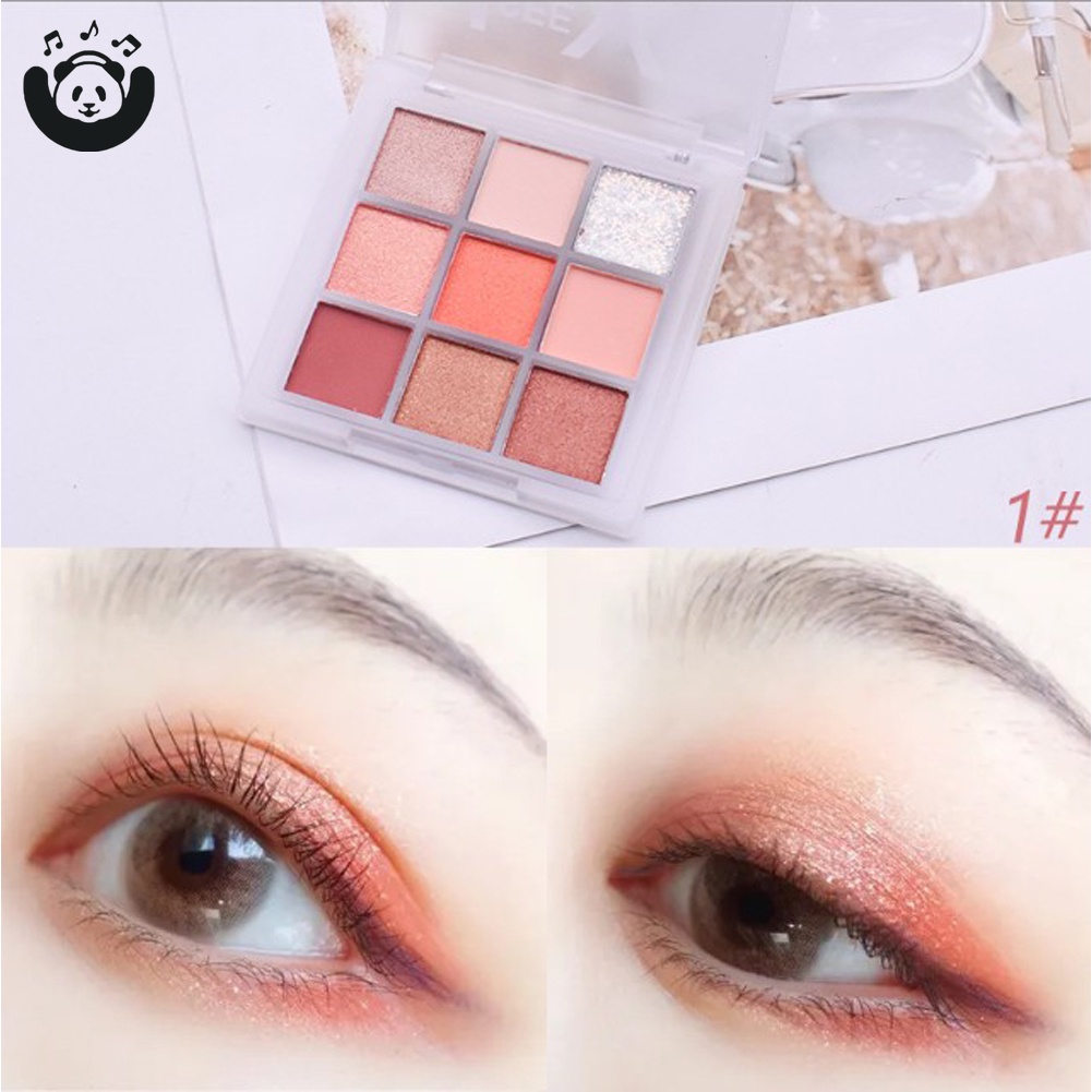 Mini nine-color Eyeshadow Little Cherry Color Eyeshadow Pearl Shimmer ...