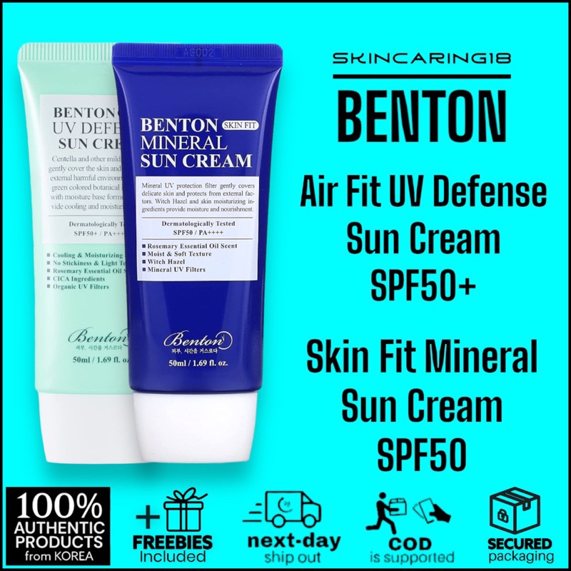 BENTON UV Defense Sun Cream Air Fit | Mineral Sun Cream SPF50 Skin Fit ...