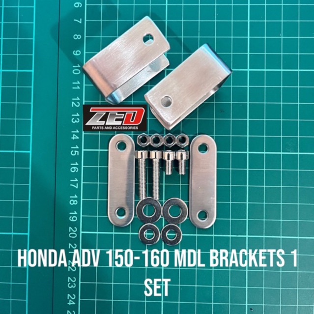 Honda ADV 150-160 Mini Driving Light Bracket ZED LED 304 Stainless ...