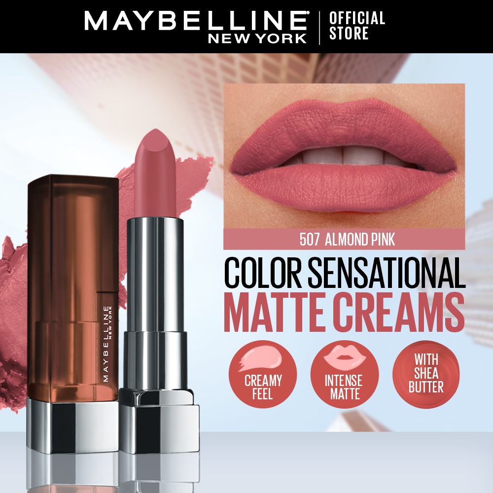 Maybelline Color Sensational Matte Creams Lipstick - Long lasting ...