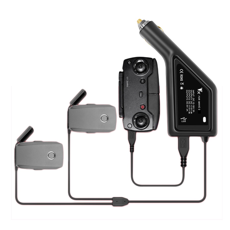 Mavic 2 Car Charger Drone Battery Remote Controller Fast Charging Hub ...