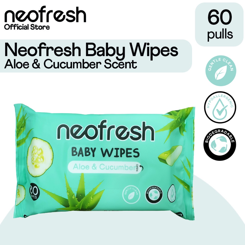 Neofresh Baby Wipes - Aloe & Cucumber Scent 60pcs | Shopee Philippines