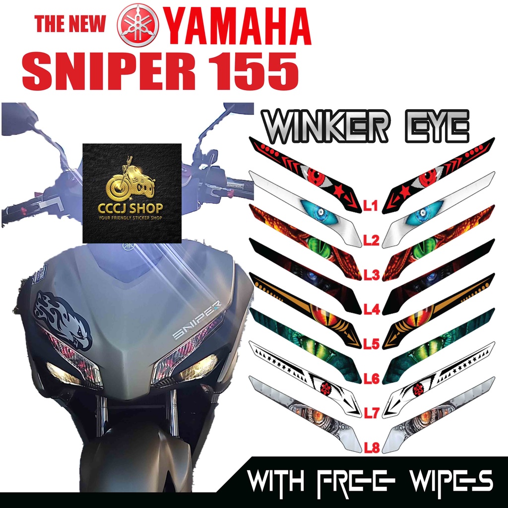 YAMAHA SNIPER 155 WINKER EYE STICKER TRANSPARENT / TRANSLUCENT VNYL ...