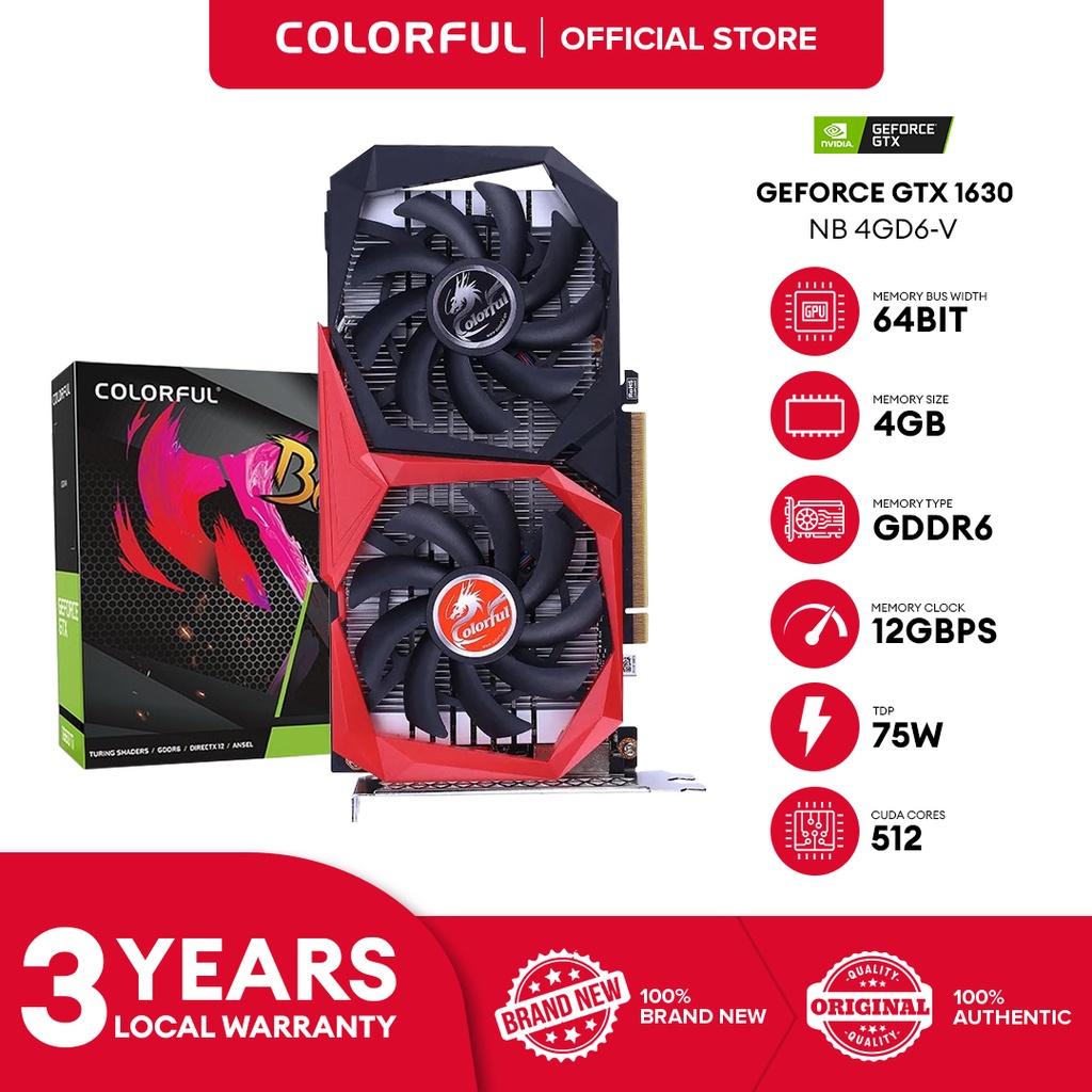 Colorful GeForce GTX 1630 NB 4GD6-V Graphic Card | Shopee Philippines