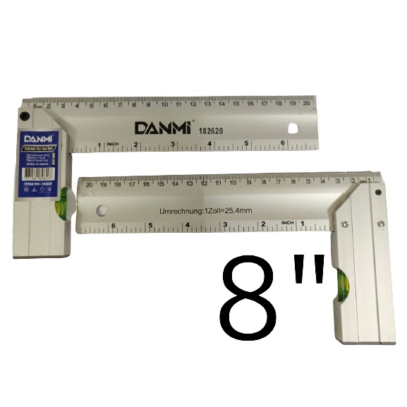 DANMI SQUALA L-SQUARE TRI SQUARE ANGLE RULER WITH LEVEL BAR (PER PIECE ...