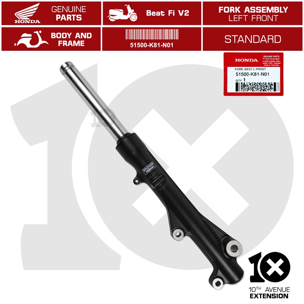 10thX Honda Genuine Fork Assy. Set Part No.51400-51500-K81-N01 for Beat ...