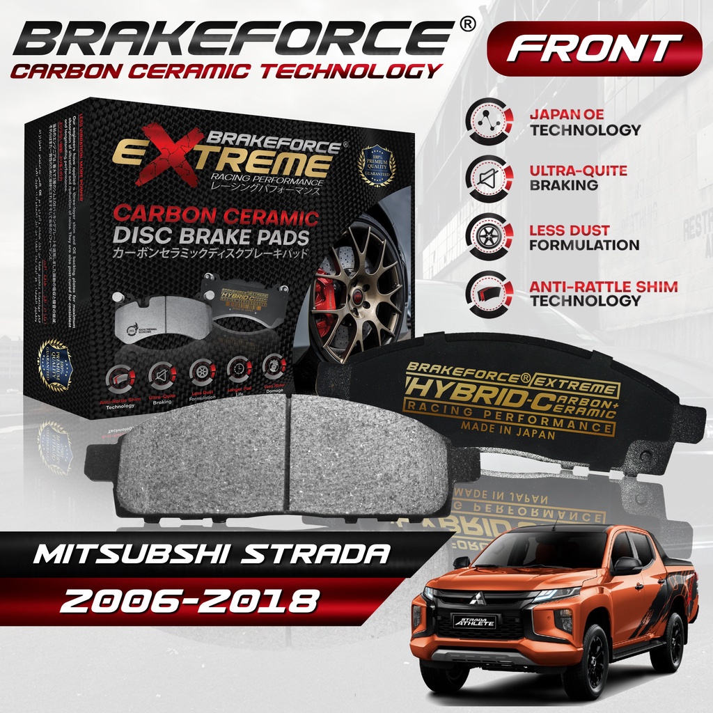 BrakeForce Extreme Carbon Ceramic Front Brake Pads For Mitsubishi ...