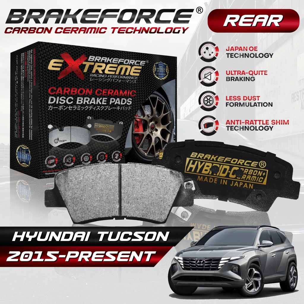 BrakeForce Extreme Carbon Ceramic Rear Brake Pads For Hyundai Tucson ...