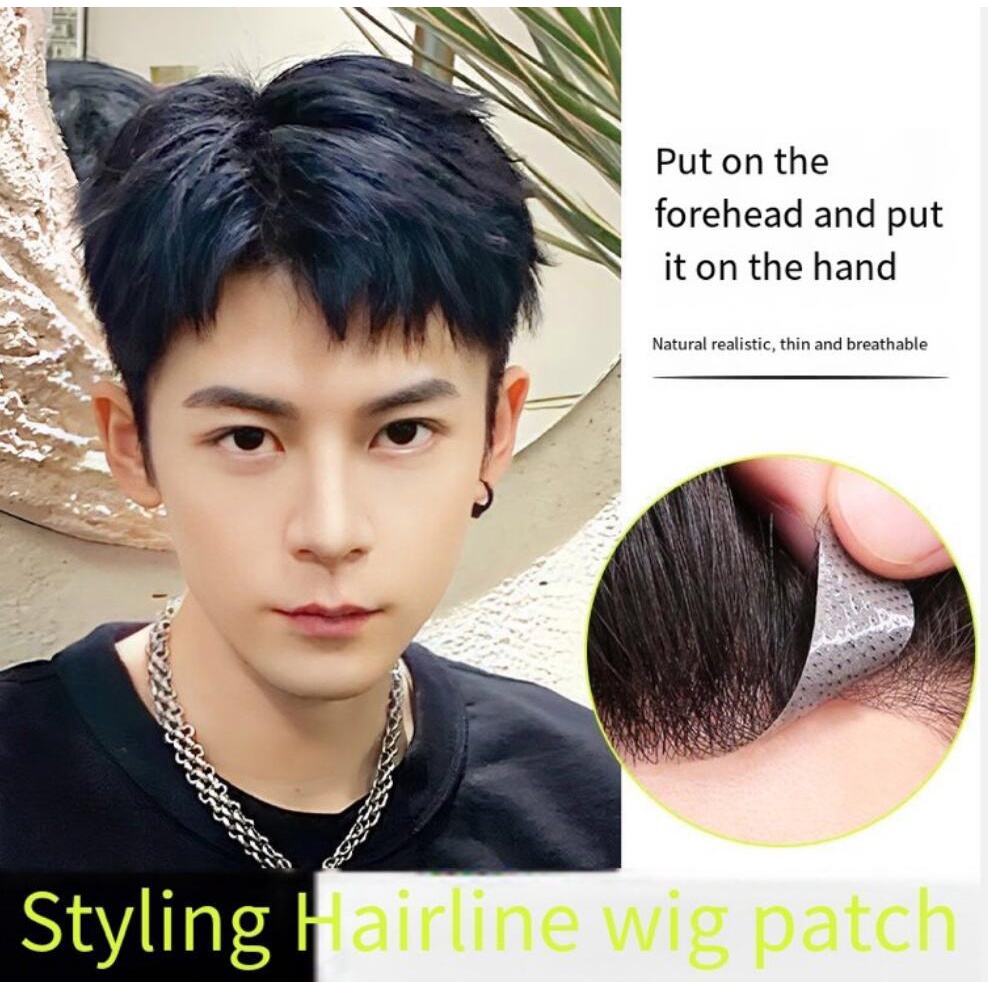 Hairline wig stickers men s forehead real hair replacement piece ...