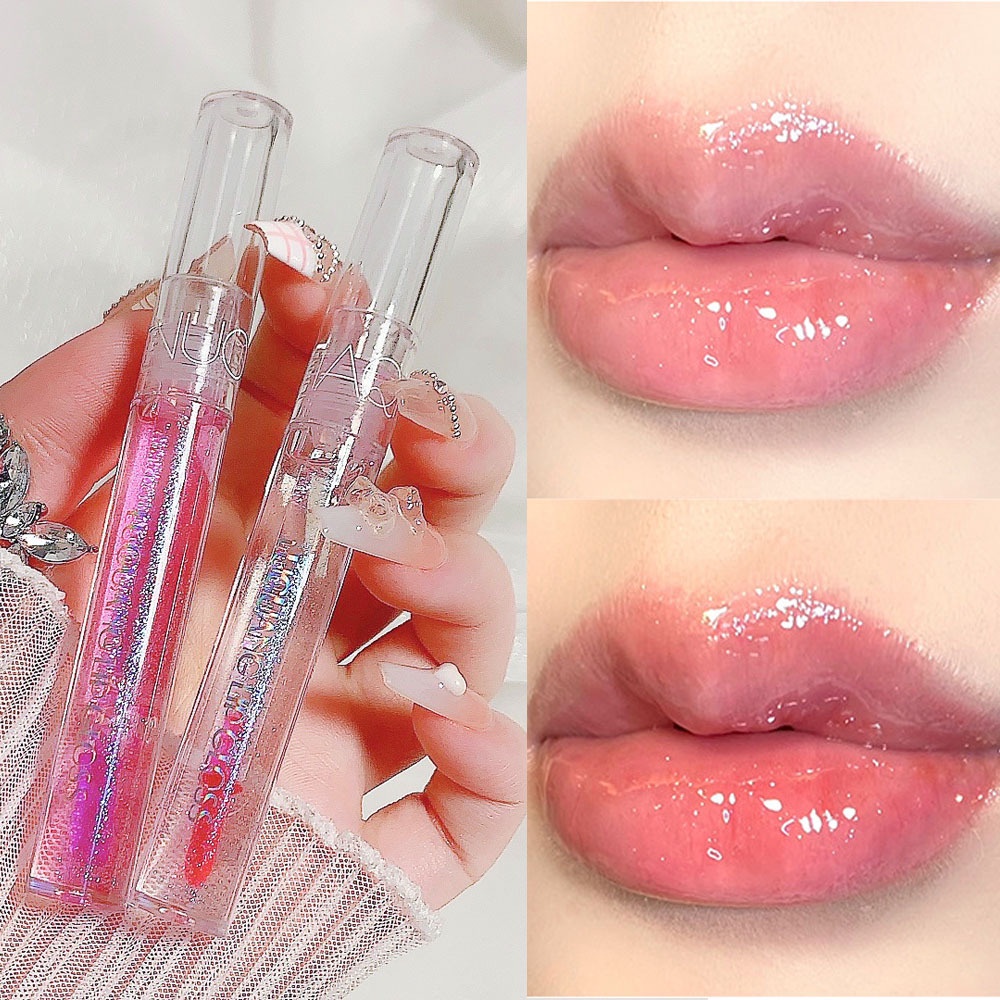 4 Colors Hydrating Lip Gloss Mirror Juicy Water Lip Glaze Glass Lip Gloss Moisturizing Lipstick ...