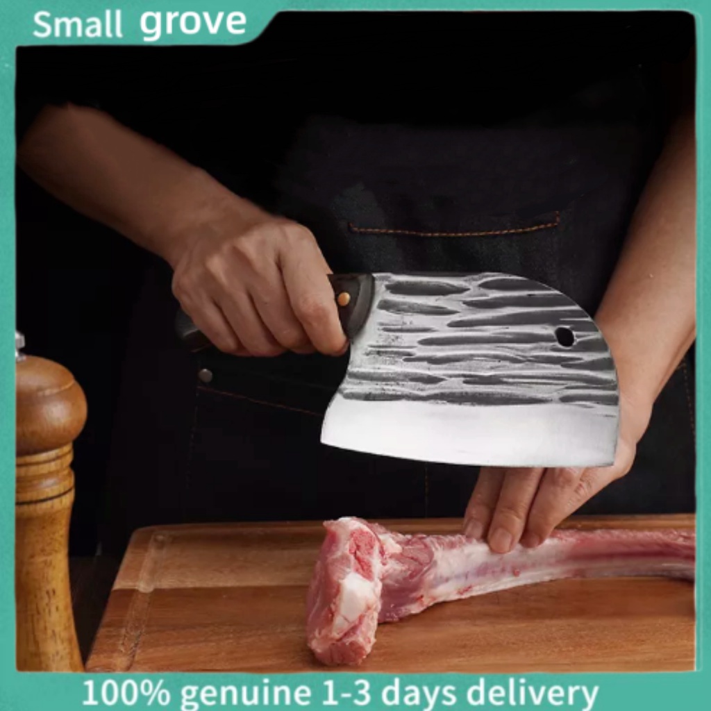 ♕☸Traditional Handmade Forged Kitchen Knife Hammer Stainless Steel Chef ...