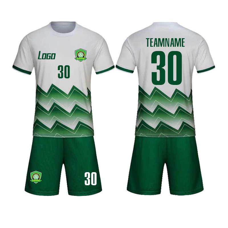 Green And White Football Kit Soccer Uniforms Sets Soccer Training ...