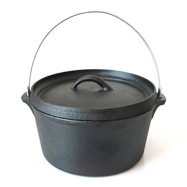 camping cooking enameled outdoor cast iron cookware camp dutch oven ...
