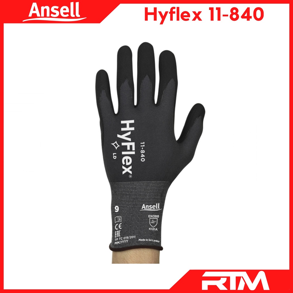 ﹊♨☸Ansell Hyflex 11-840 Abrasion Resistant High Grip Gloves | Shopee ...