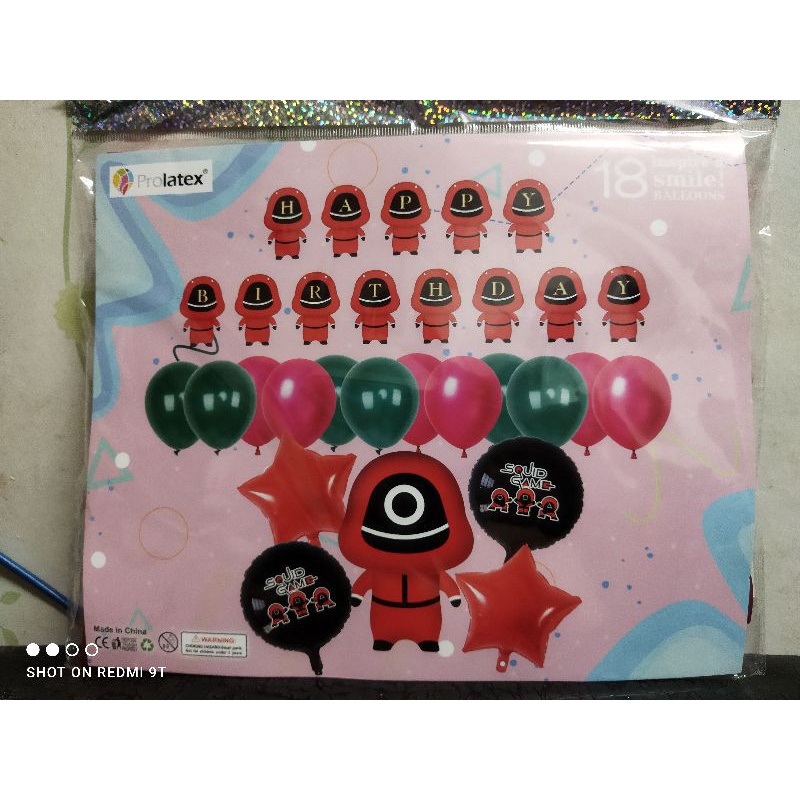 ♘squid game birthday decoration balloon set | Shopee Philippines