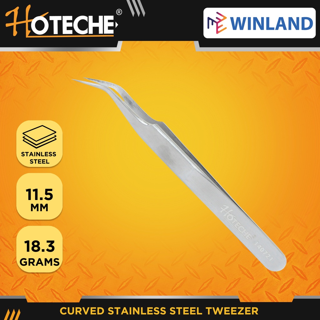 Hoteche by Winland 11.5mm Curved Stainless Steel Tweezer 140721 ...